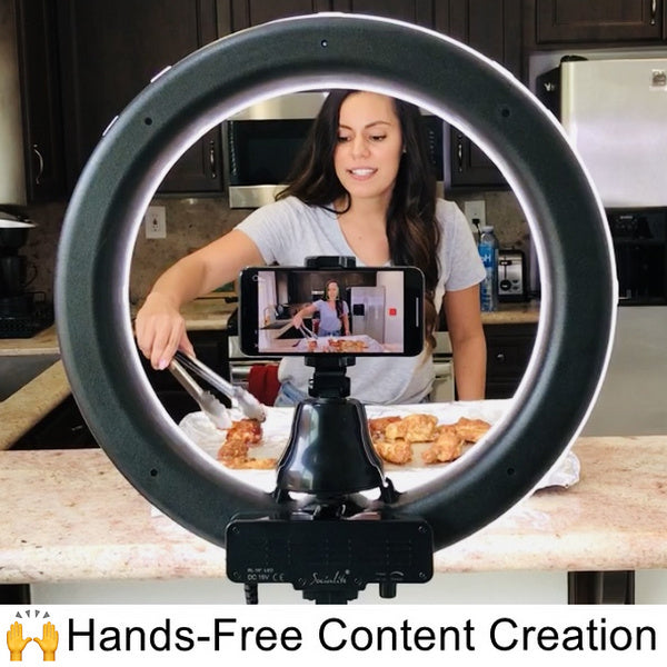 The Socialite 18-Inch iPad Tablet Ring Light with Stand and Mirror ...