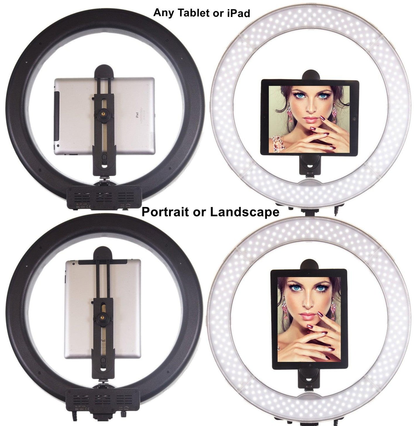 The Socialite 18-Inch iPad Tablet Ring Light with Stand and Mirror ...